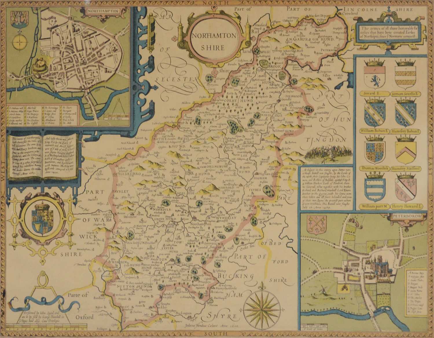 Lot 380 - John Speed, Northamptonshire, map, late