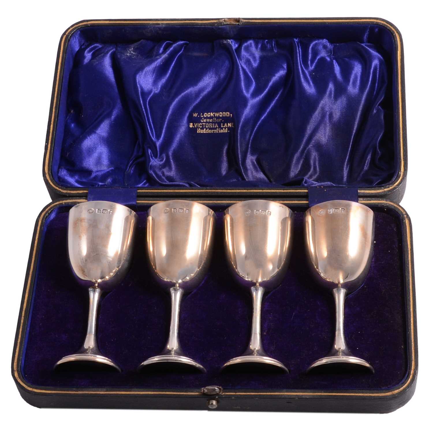 Lot 109 - Set of four silver small goblets,
