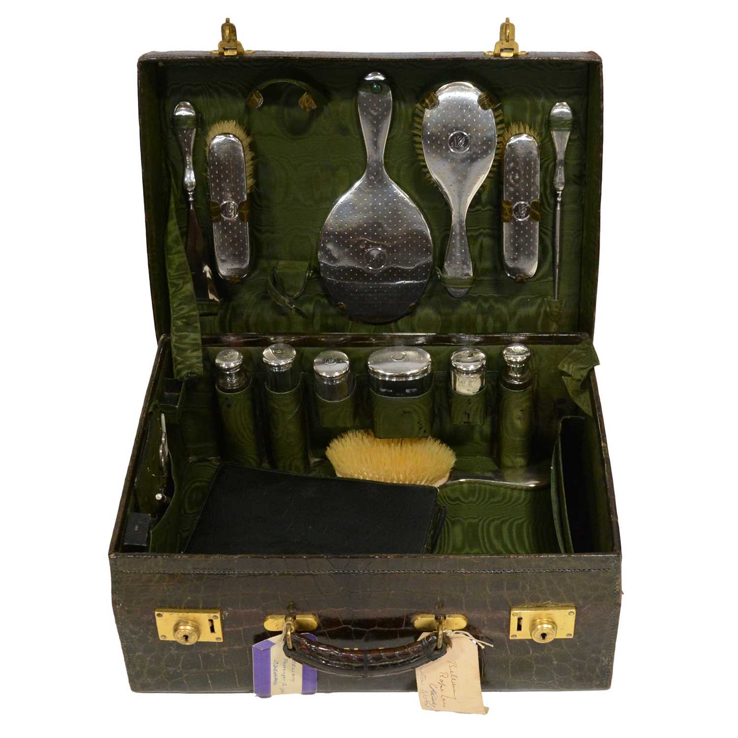 Lot 360 - Ladies' crocodile leather dressing travel