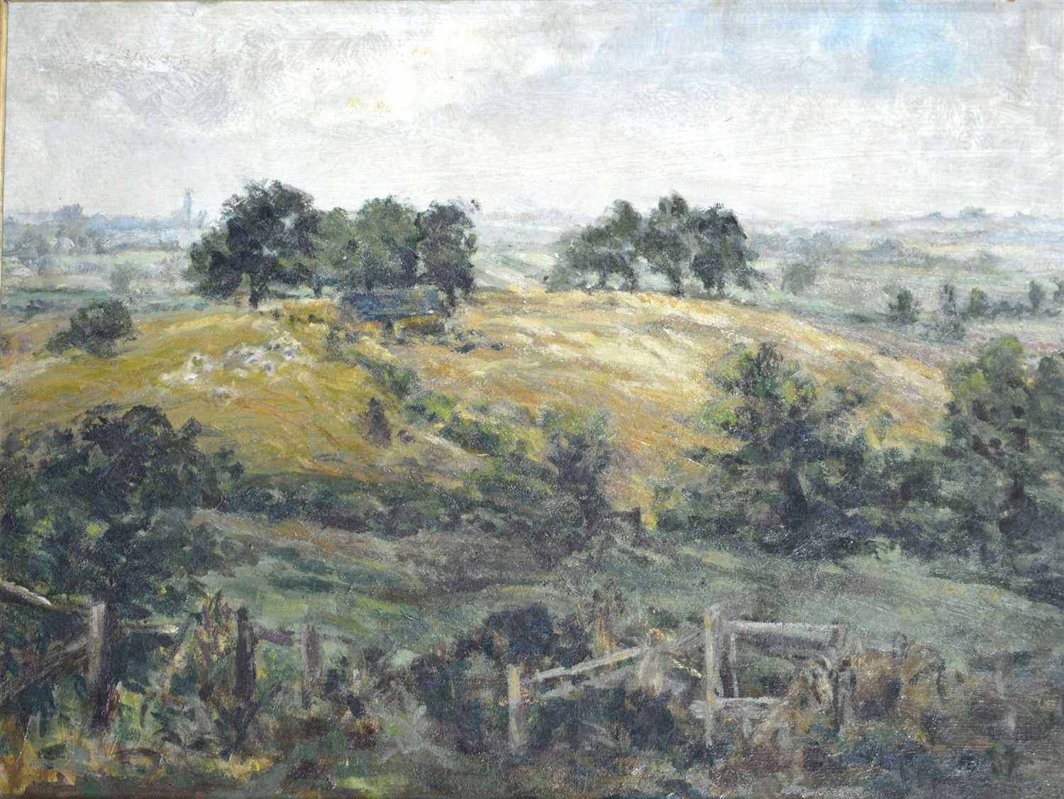 Lot 494 - Mona Cross, The Hill from East Haddon, oil