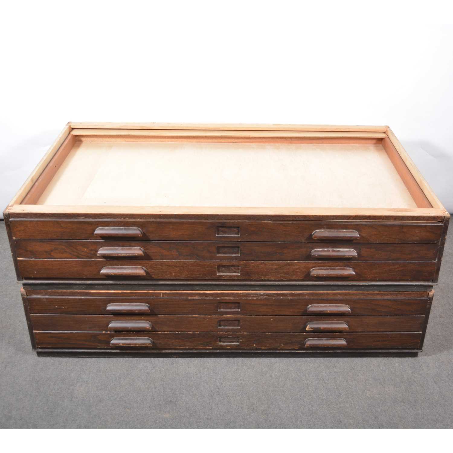 Lot 445 - Oak and ply plan chest,