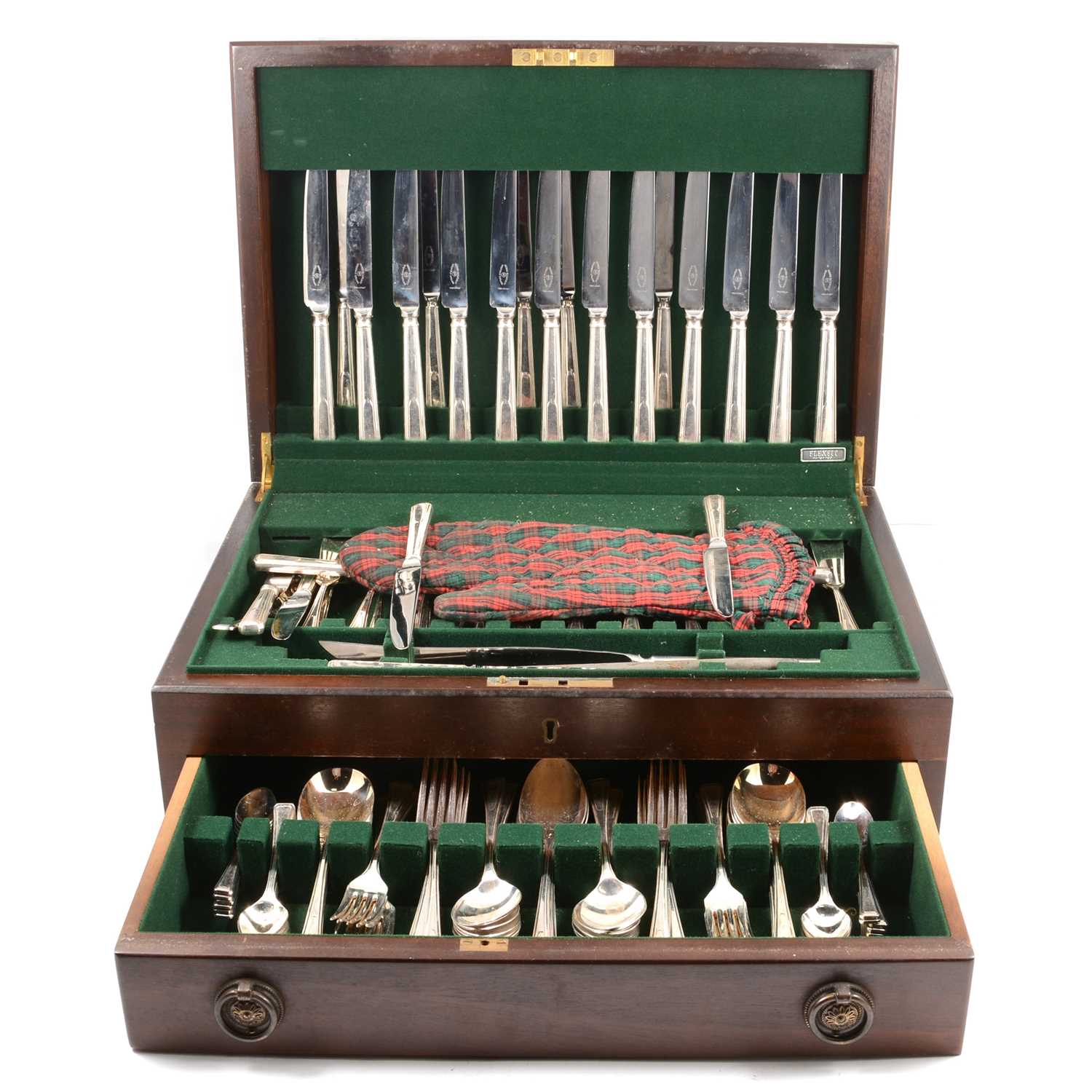 Lot 184 - George Butler, Sheffield, canteen of plated