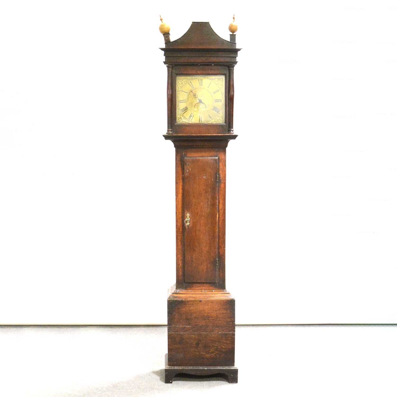 Lot 424 - Oak longcase clock, John Spence, Market
