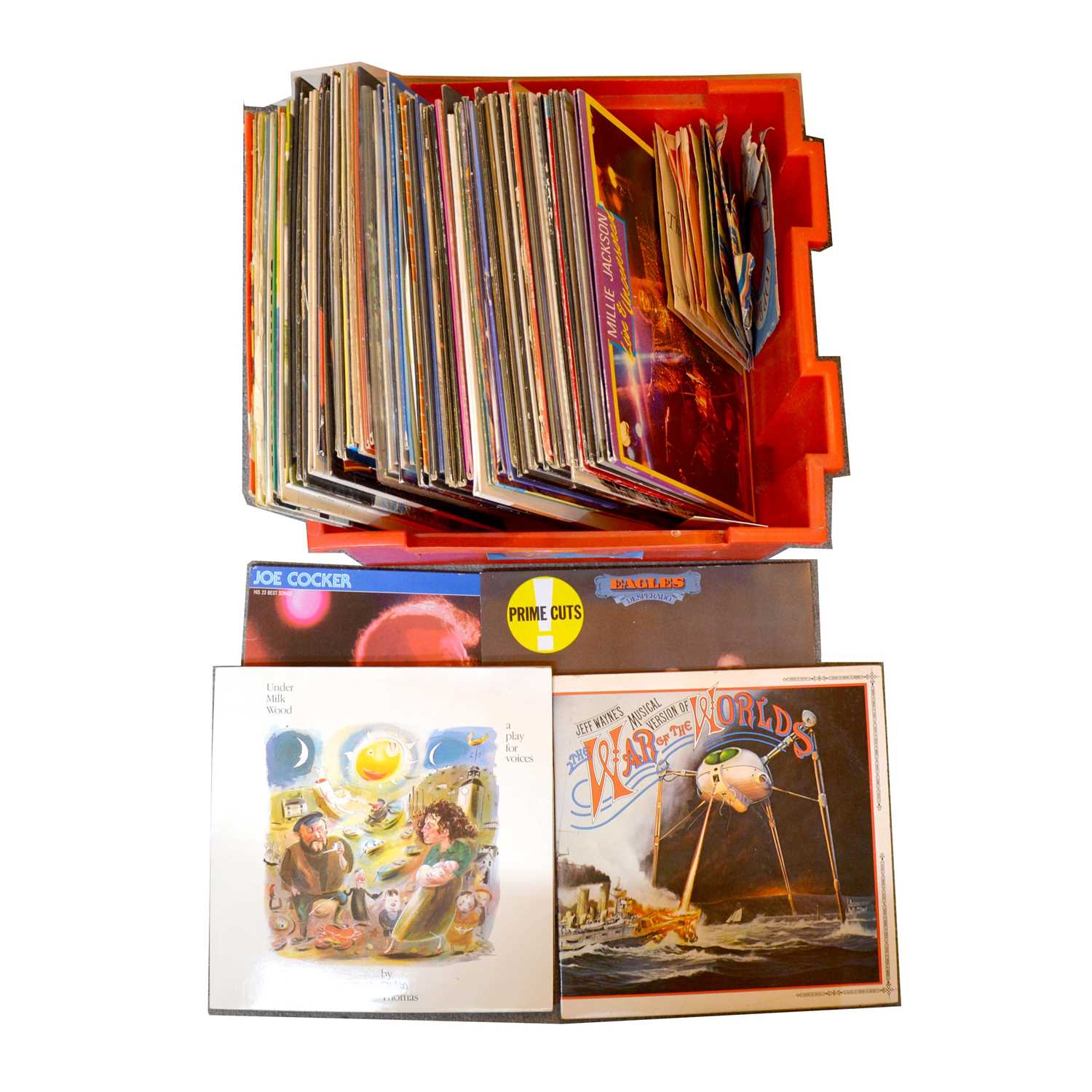 Lot 165 - One box of vinyl LP and 7" single records,